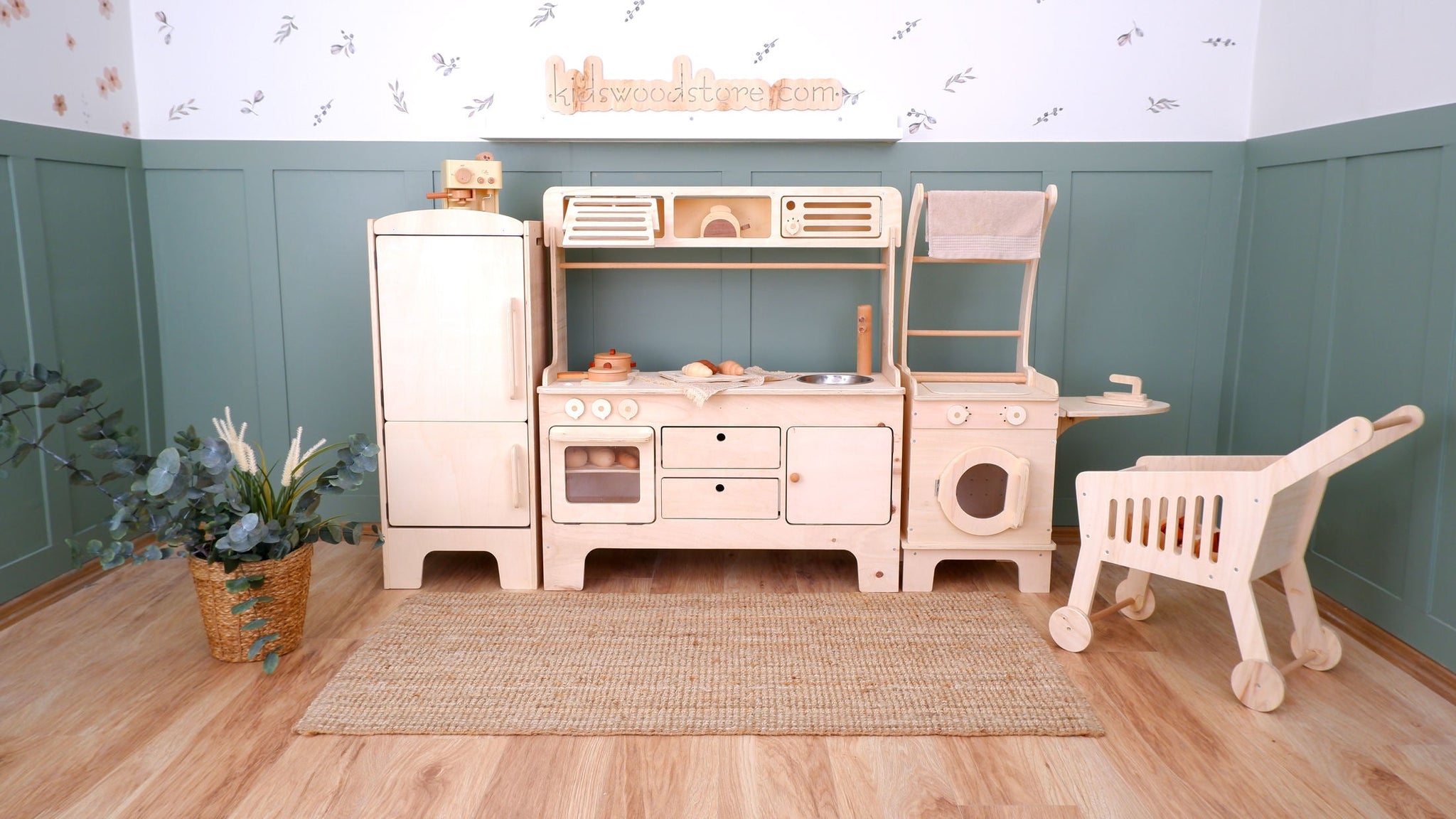 New Wooden Play Kitchen With Microwave and Hood | KidsWoodStore – Kids ...